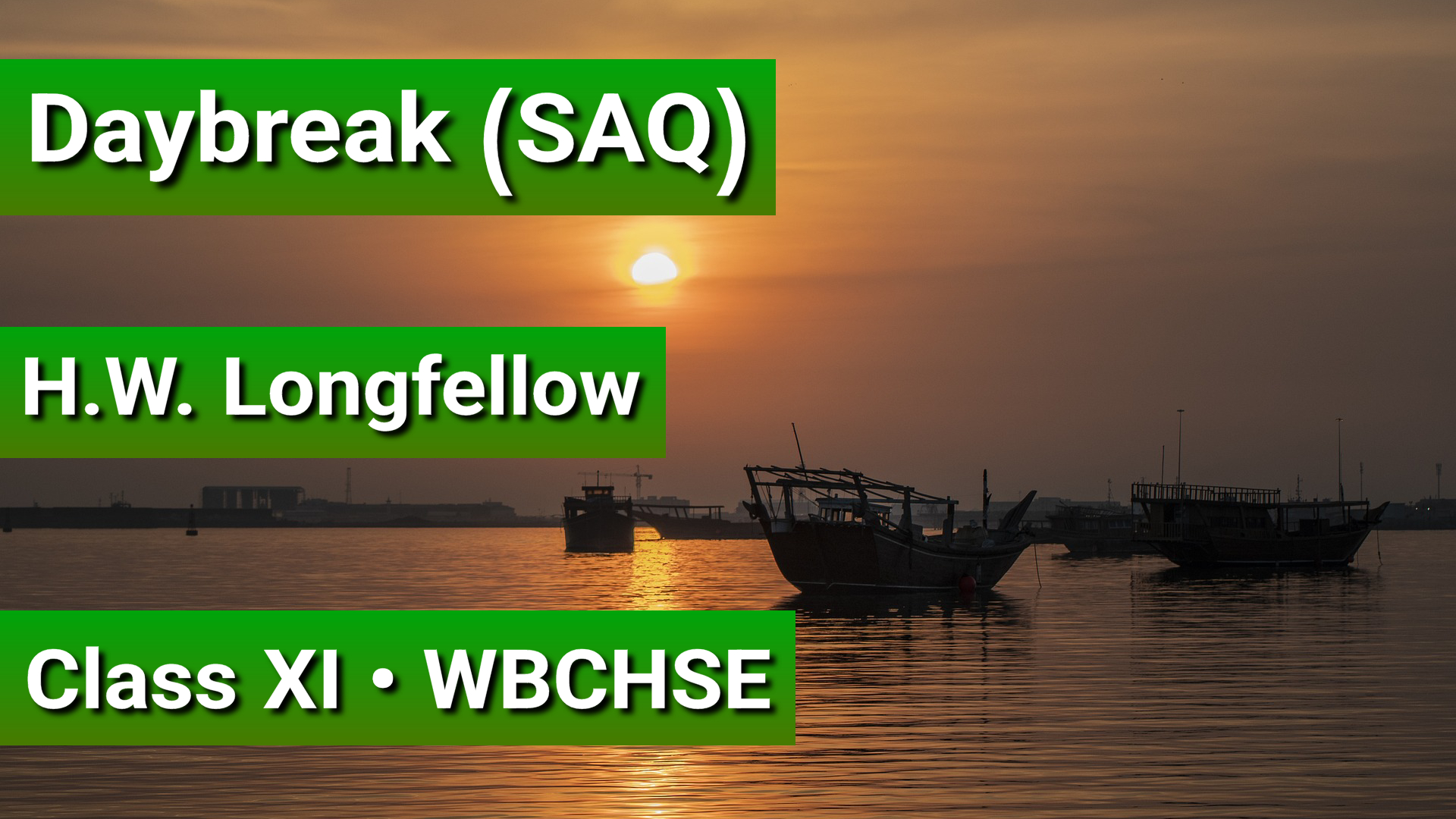  Daybreak By H W Longfellow S A Q Short Answer Type ions 